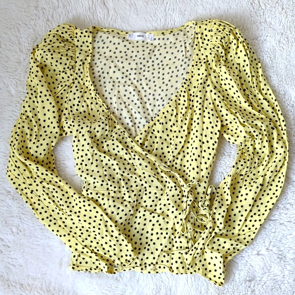 Mango | Tops | Mango Puff Sleeve Wrap Blouse | Poshmark